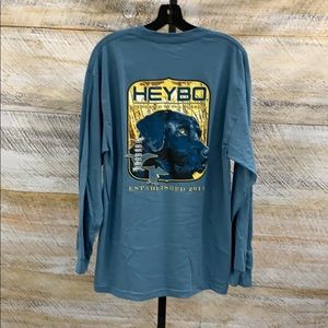 heybo | Shirts | Heybo Black Lab Long Sleeve T Shirt Blue | Poshmark